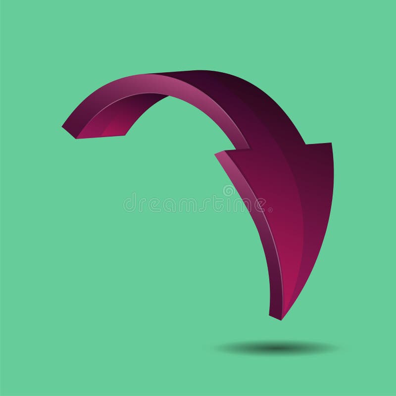 3D Arrow Pointing Down. Logo. Stock Vector - Illustration of graphic ...