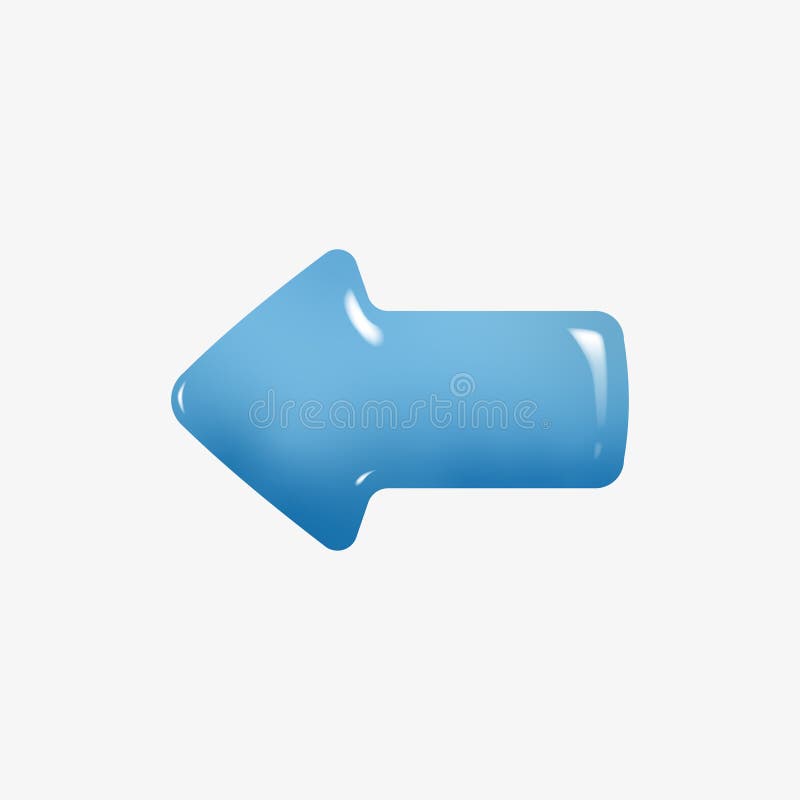 3d Arrow Pointing Left Blue Color. Vector Stock Vector - Illustration ...