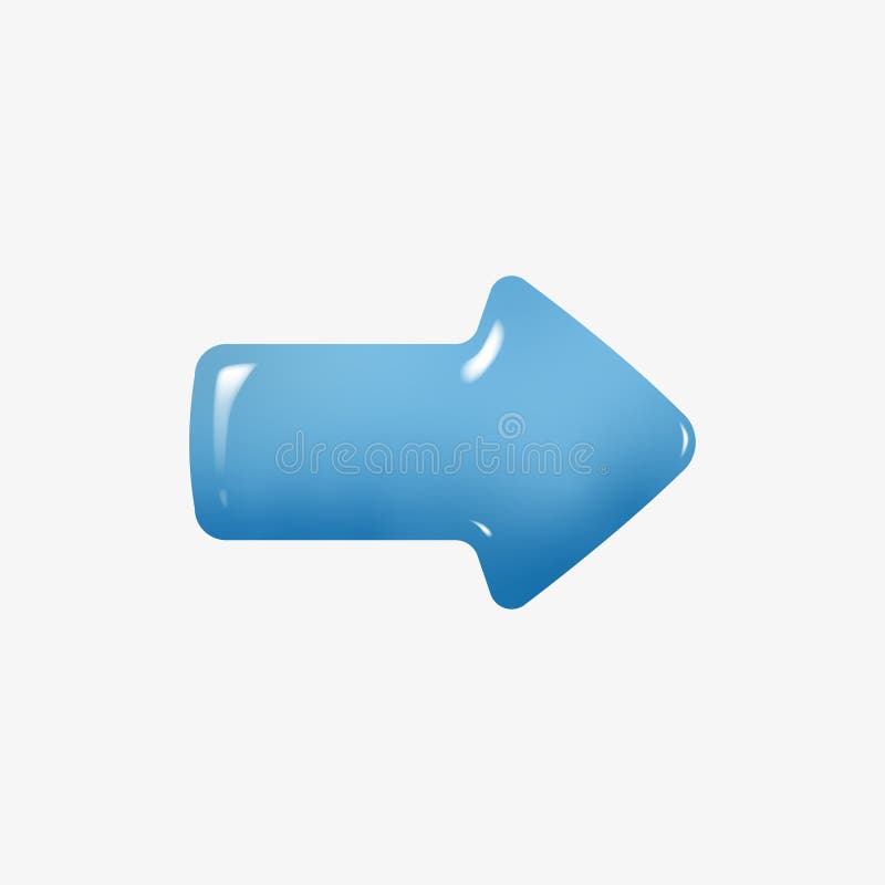 3d Arrow Pointing Left Blue Color. Vector Stock Vector - Illustration ...