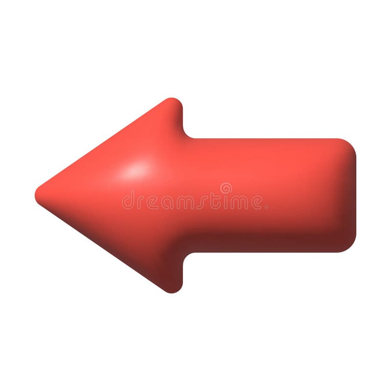 3d Arrow Pointing Left Red Color Stock Vector - Illustration of cursor ...