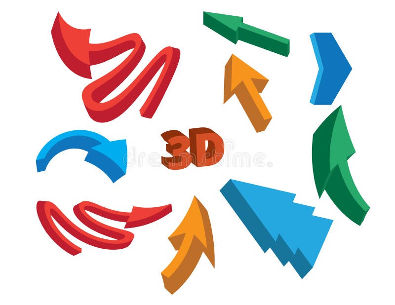 3D Arrow Signs stock vector. Illustration of direction - 58387962