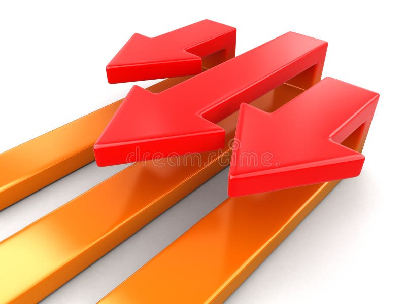 3d Arrows Back (clipping Path Included) Stock Illustration ...