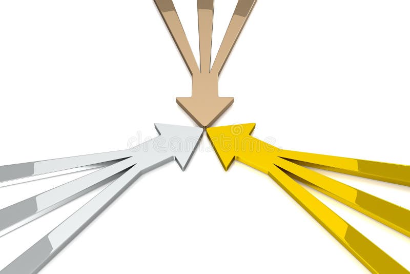 3D Arrows - Gold / Silver / Bronze Stock Illustration - Illustration of ...