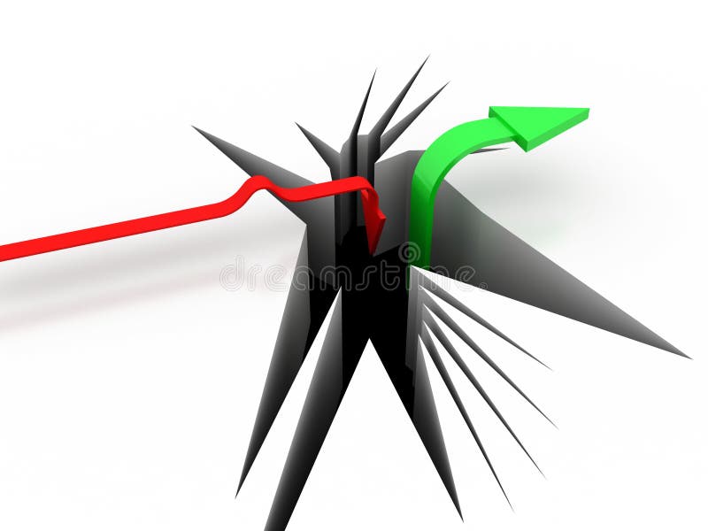 3D Arrows Concept Green Red 05 Stock Illustration - Illustration of ...