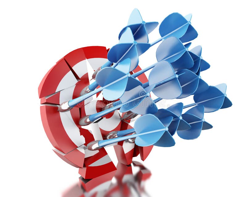 3d Red Man on Target. Business Leadership Success Concept Stock ...