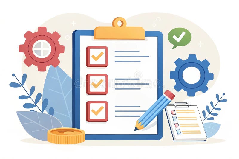 3D Article Document Checklist Icon Stock Illustration - Illustration of ...