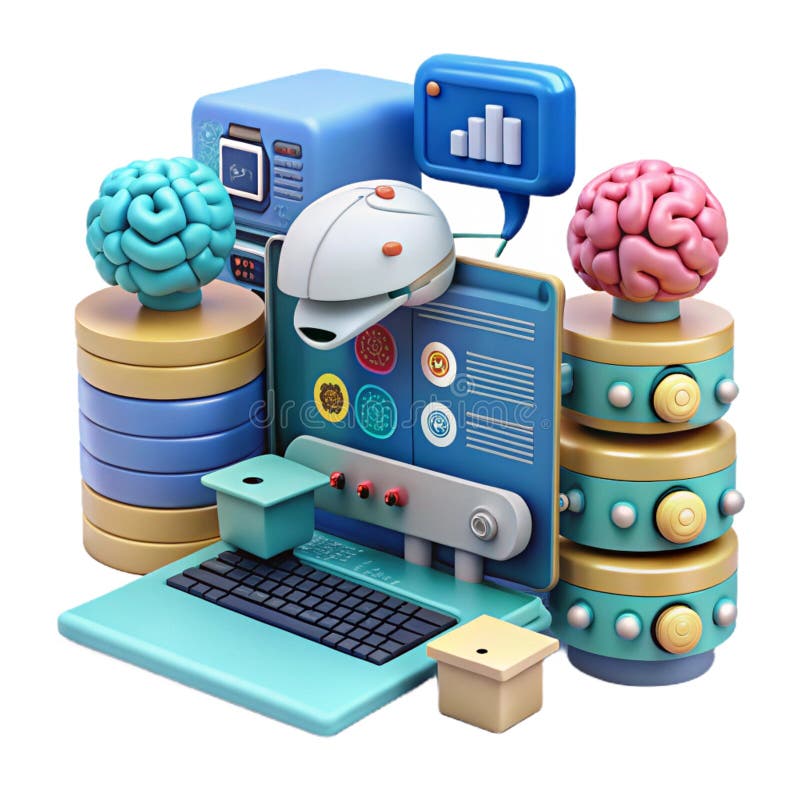 Robots, Neural Network Concept Stock Illustration - Illustration of ...