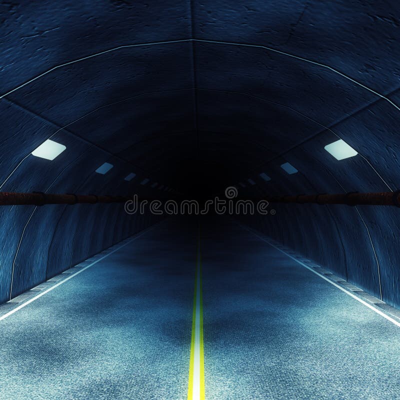 3d asphalt tunnel corridor stock illustration. Illustration of travel ...