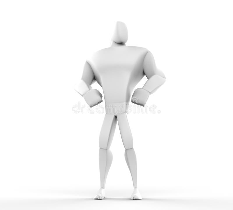 3D Athlete Hero Posing - Front View. Stock Illustration - Illustration ...