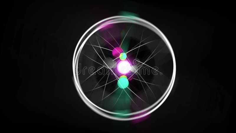 A 3d atom animation loop stock footage. Video of chemical - 203661696