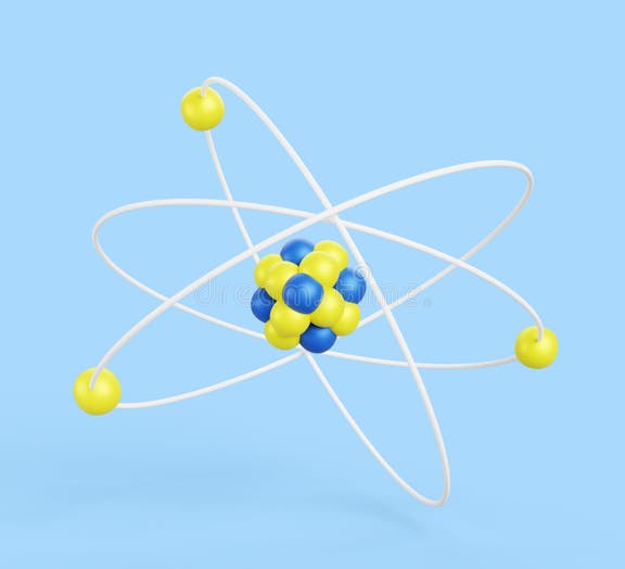 3d Atom Structure of Nucleus and Electrons Orbiting Around. Quantum ...