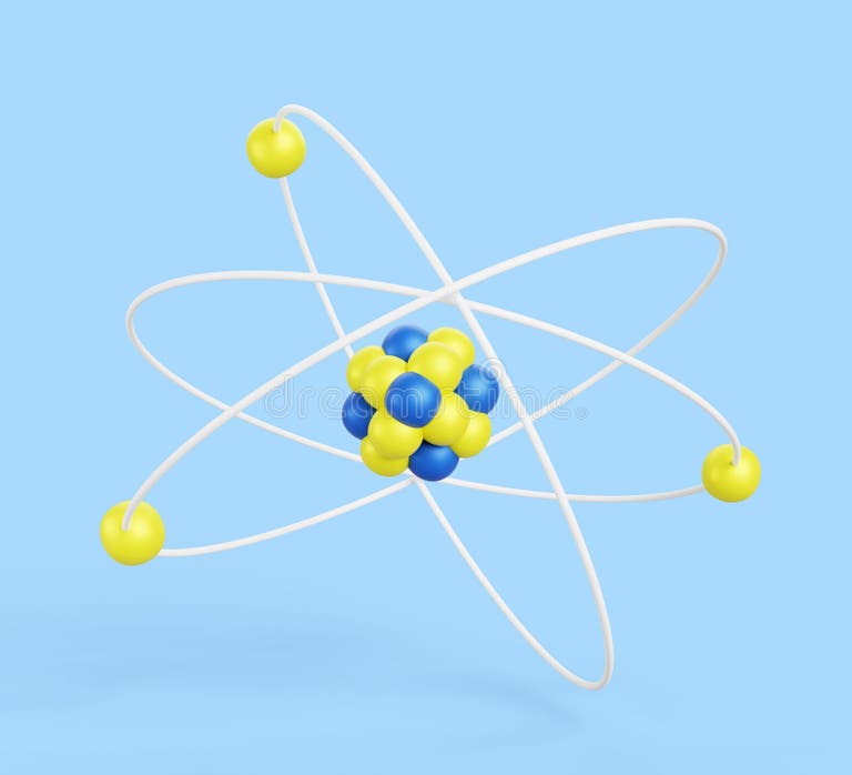3d Atom Structure of Nucleus and Electrons Orbiting Around. Quantum ...
