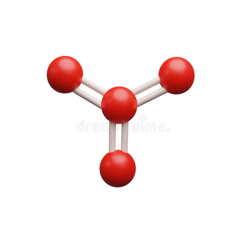 3D Atom Structure of Red Molecule, Vector Render Structural Chemical ...