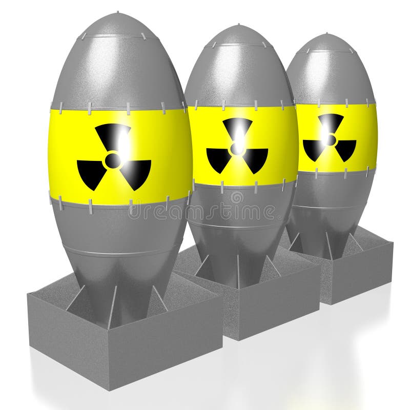 3D atomic bombs stock illustration. Illustration of radioactive - 101830076