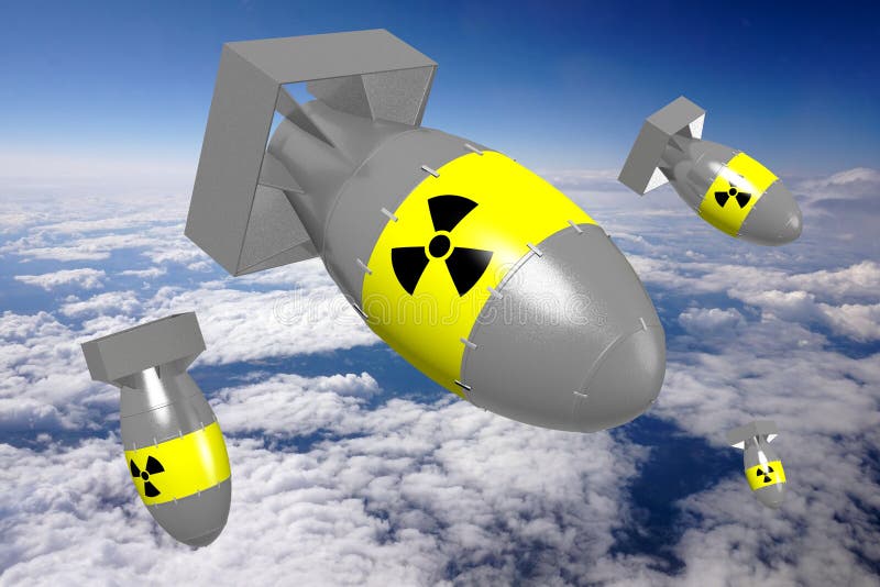 3D atomic bombs stock illustration. Illustration of radioactive - 101830076