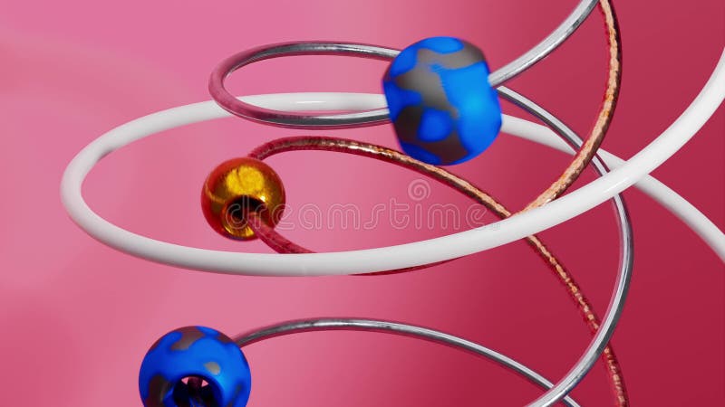 3d Atoms Move Along Its Paths. Abstract Scientific Loop 3d Animation ...