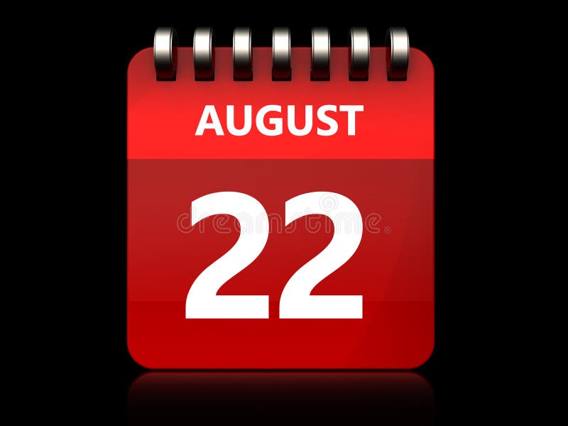 3d 9 august calendar stock illustration. Illustration of note - 102157924