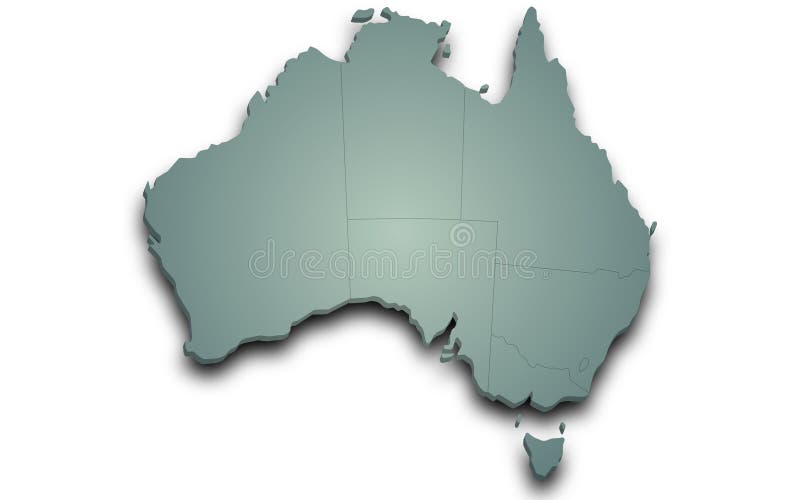 3d Australia Map, Aus Map, Au Map Stock Illustration - Illustration of ...
