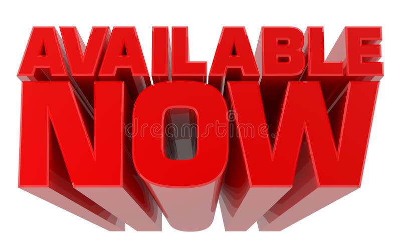 3D AVAILABLE NOW Word On White Background 3d Rendering Stock ...
