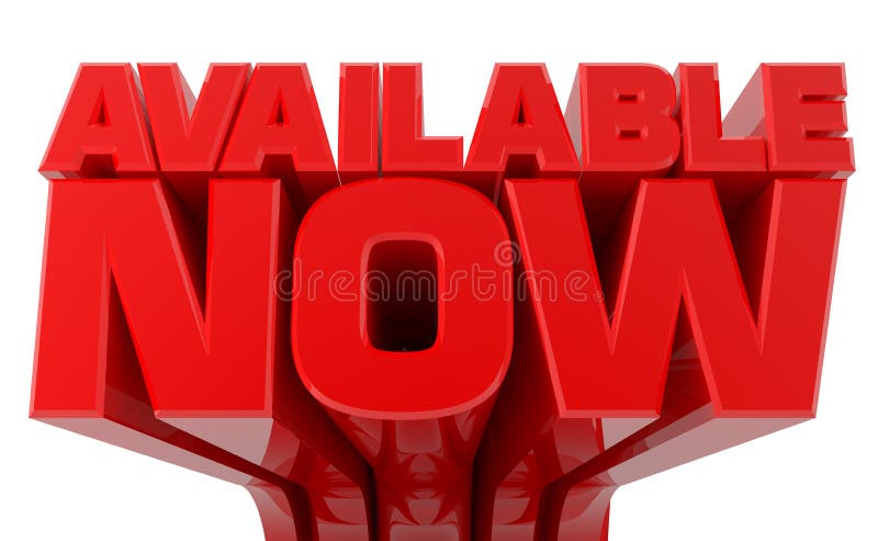 3D AVAILABLE NOW Word on White Background 3d Rendering Stock ...