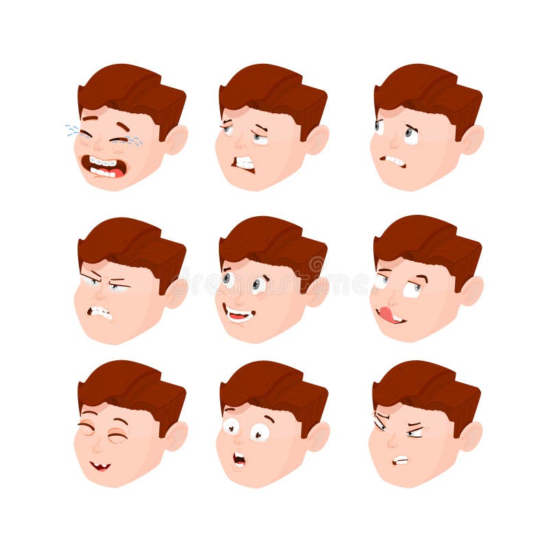 Set of Emotions for 3D Character Heart, Constructor Avatar Stock ...