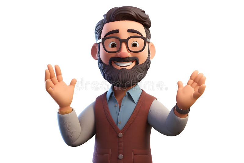 3D Avatar of a Teacher or Lecturer on a White Background, Featuring ...