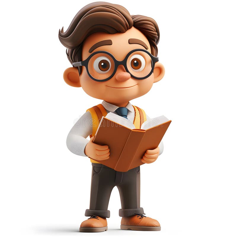 A 3D Avatar of a Young Teacher on a White Background,. Stock ...