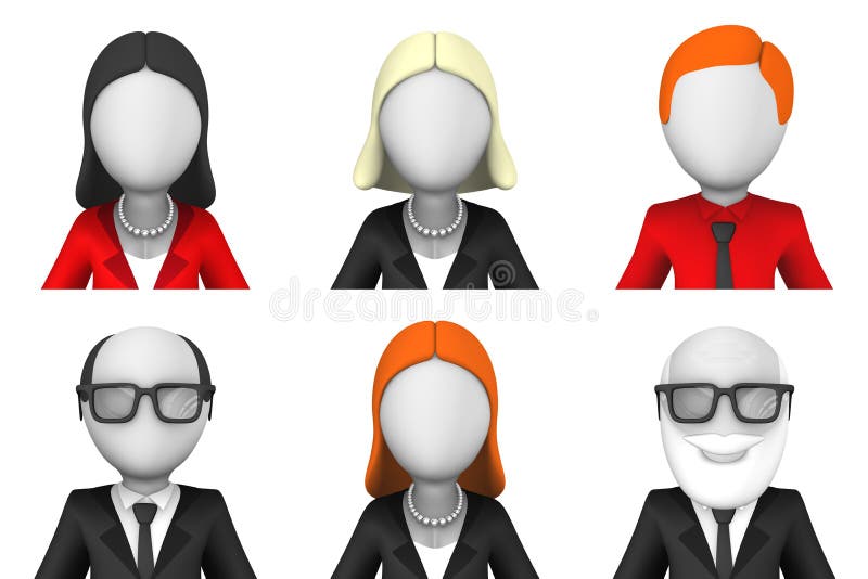 3d Avatars for Forum or User Profiles Stock Illustration - Illustration ...