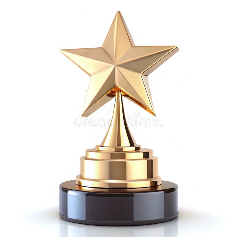 3D Award Front View Isolated on White Background Stock Illustration ...