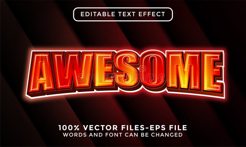 3d Awesome Text. Editable Text Effect Premium Vector Stock Vector ...