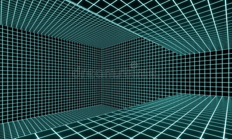 3d Background. Blue Grid and Tile Blank Space for Interior Design and ...