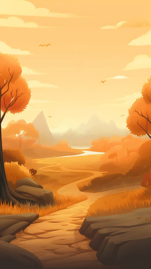 2D Background Environment for a Mobile Game. a High Quality Vertical ...
