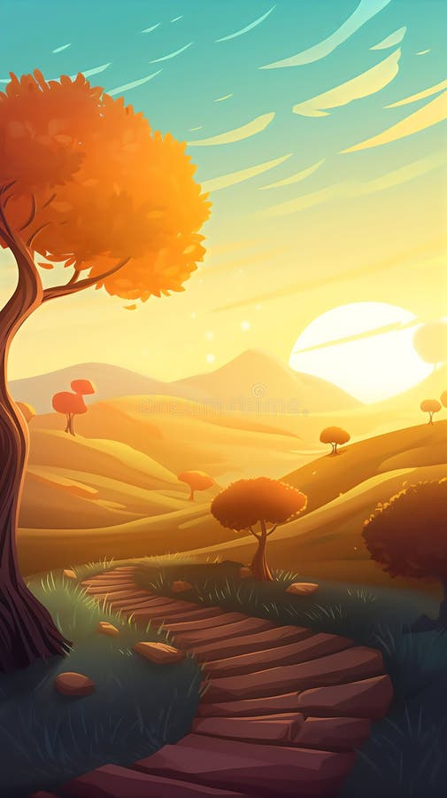 2D Background Environment for a Mobile Game. a High Quality Vertical ...