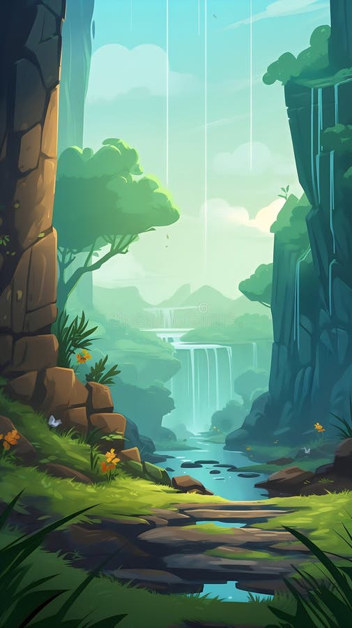 2D Background Environment for a Mobile Game. a High Quality Vertical ...