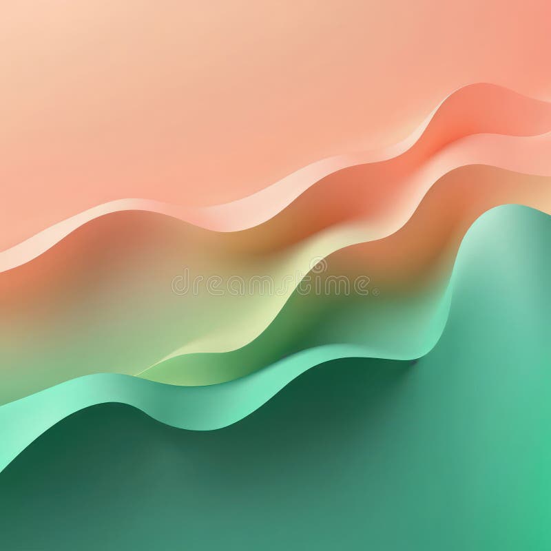 3D Background Gradient Peach, Green. Illustration for Design Stock ...