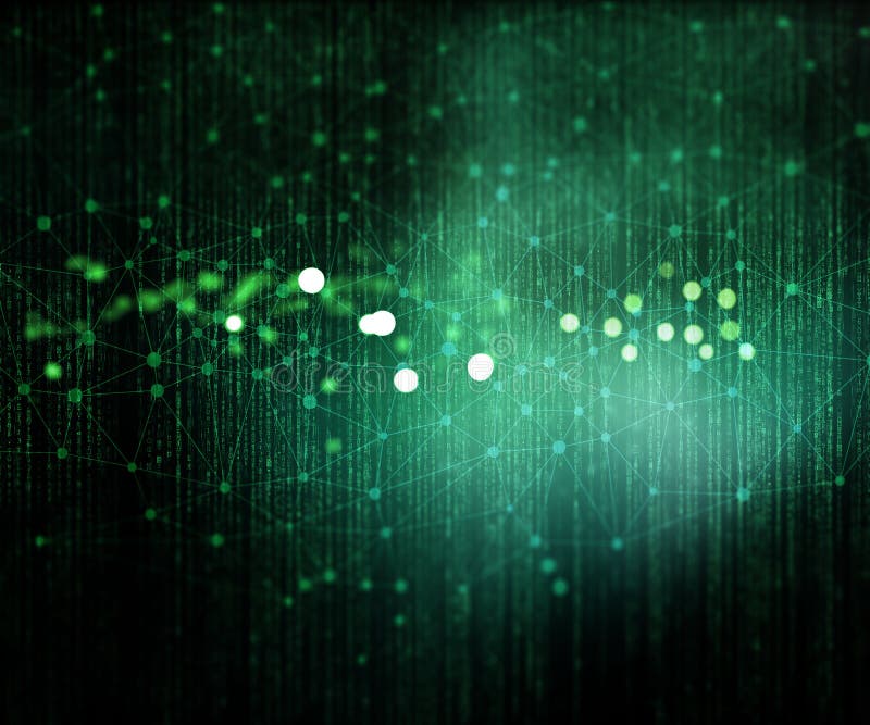 3D Background with Matrix Style Design Stock Illustration ...