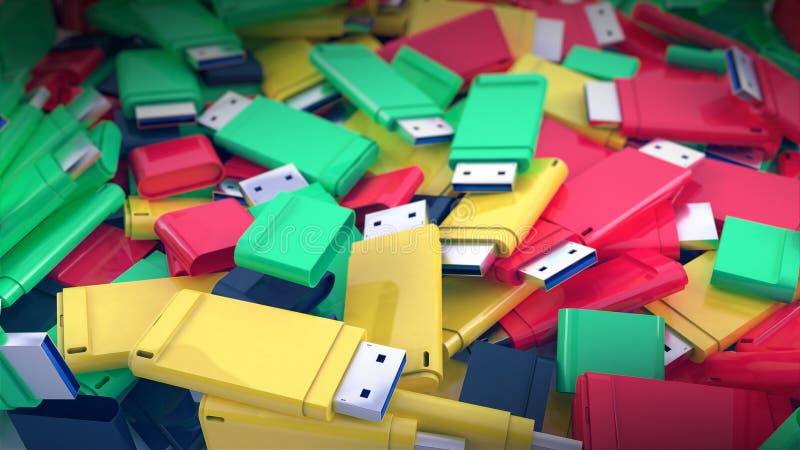 3d Background Picture Combined from USB Flash Memory Stock Illustration ...