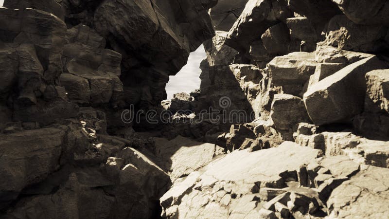 3D Background with Rocky Landscape. Design. Desolate Rocky Landscape of ...