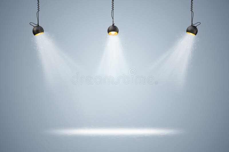 3d Background Setup with Lighting Lamps Stock Illustration ...