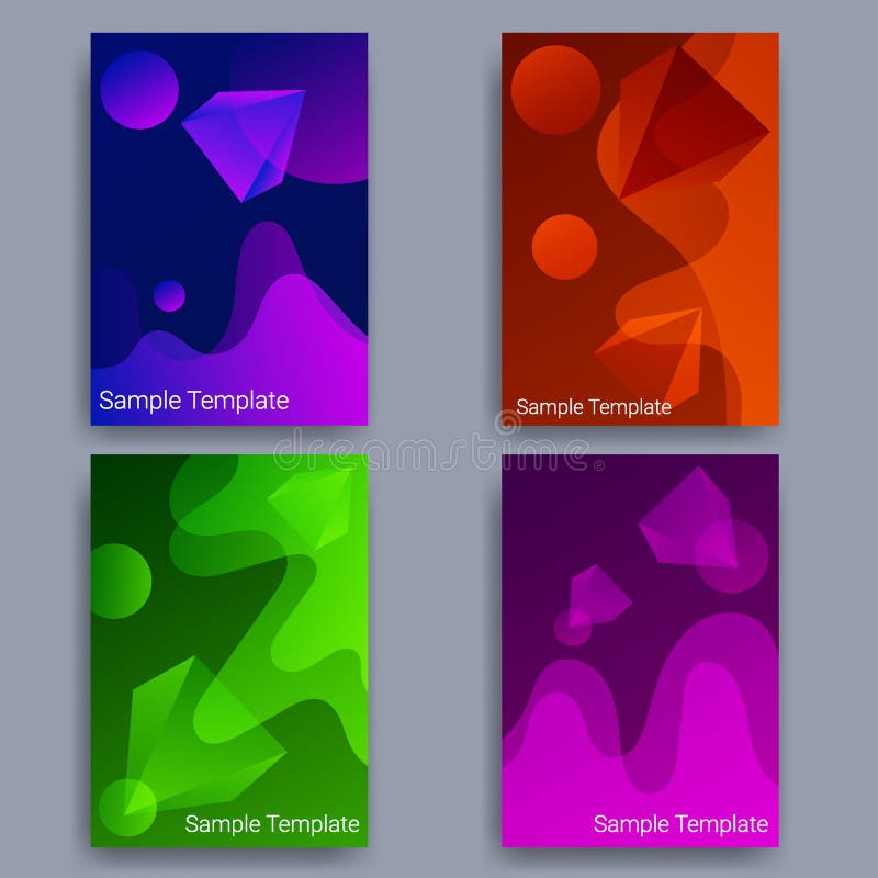 3d Background Templates for Print Pack Stock Vector - Illustration of ...