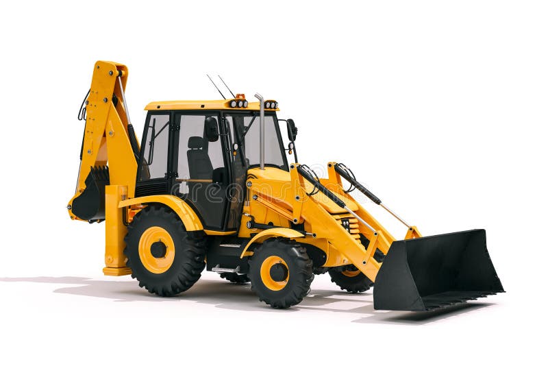 3d backhoe loader stock illustration. Illustration of mechanical ...