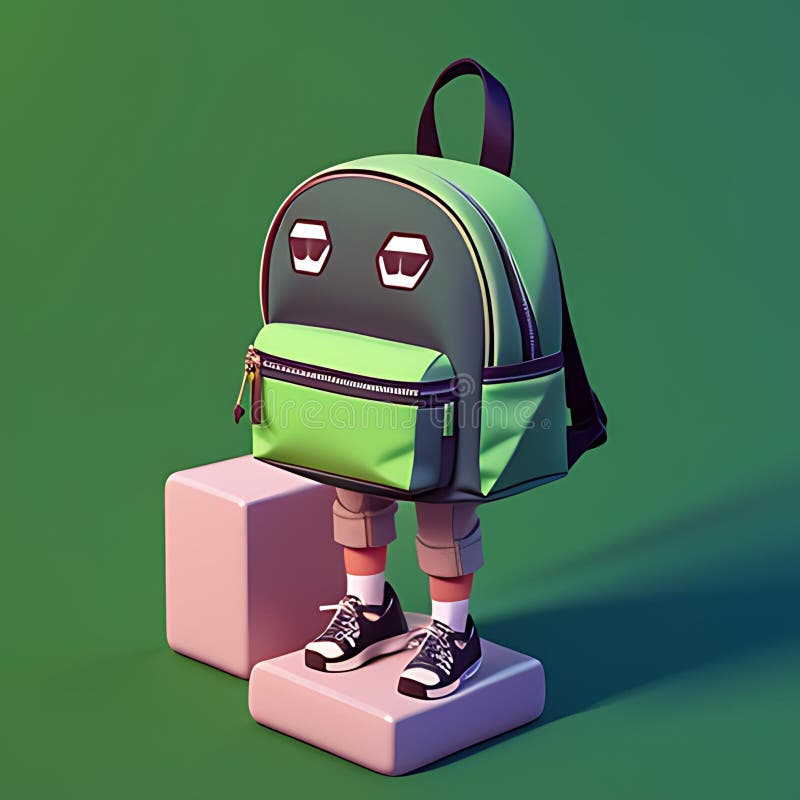 3D backpack stock illustration. Illustration of intelligence - 281719804