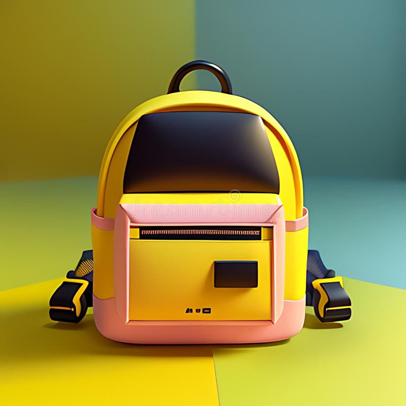 3D backpack stock illustration. Illustration of pink - 281719865