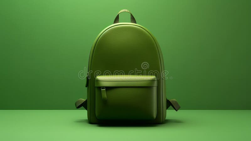 3d Backpack Mockup on Green Background with Copy Space. Generative AI ...