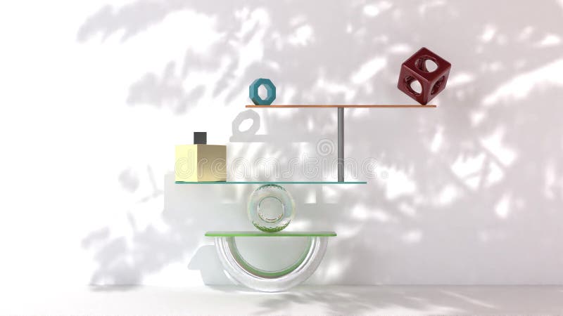 3D Balance Geometric Shape Soft Shadow 3d Stock Illustration ...