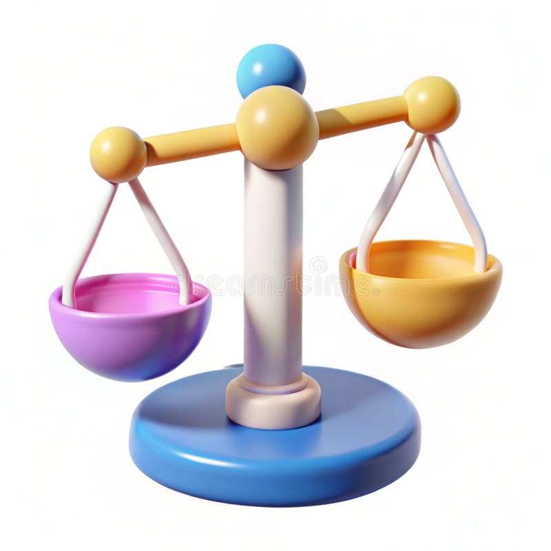 3D balance scale icon stock illustration. Illustration of judgment ...