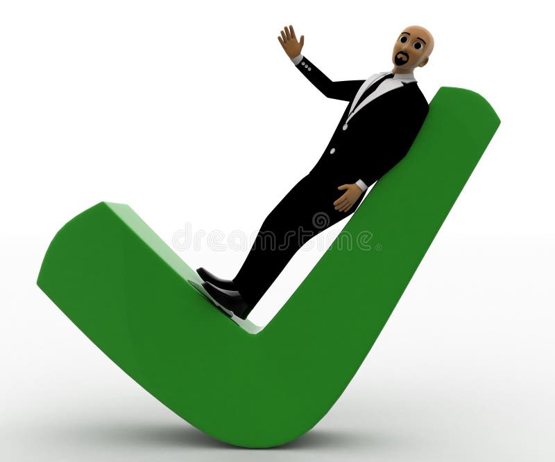 3d Bald Head Man Standing on Top 3 Winner with Cup Stock Illustration ...