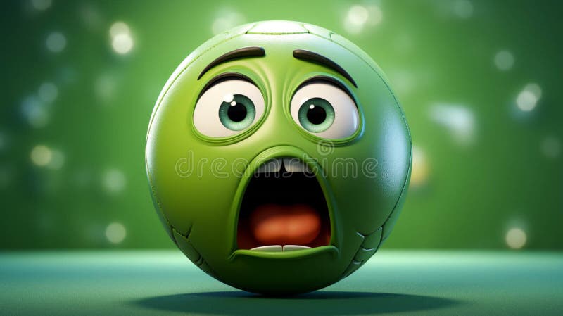3D Ball Emoji Character in Crying Emotion Action Stock Illustration ...