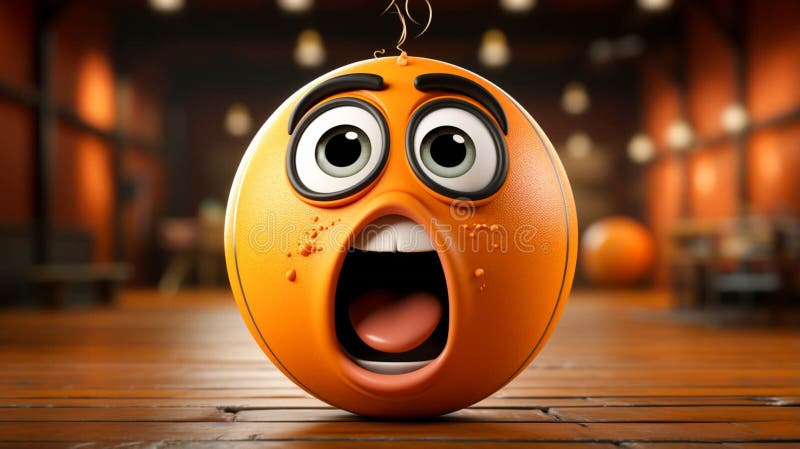 3D Ball Emoji Character in Crying Emotion Action Stock Illustration ...