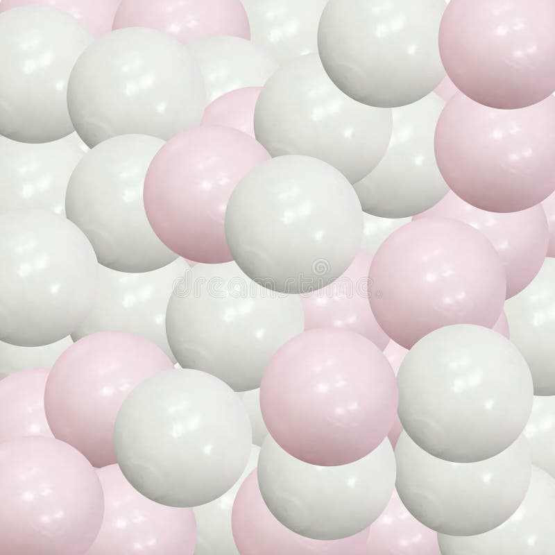 3D Ball Render Composition. Pink and White Balls. . Eps 10 Stock ...